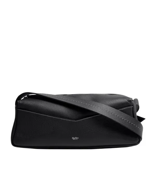 Max Mara Skippers Grained Leather Shoulder Bag - Black