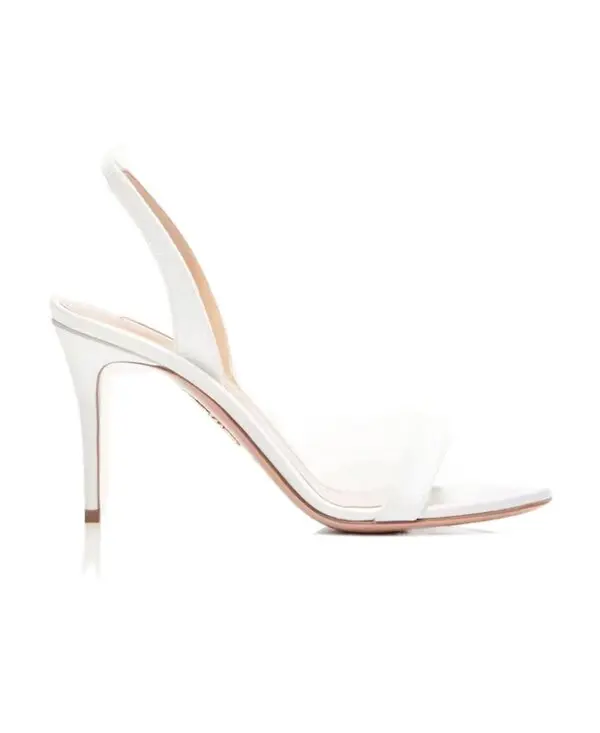 AQUAZZURA So Nude 85 Satin Slack-heeled Sandals - White