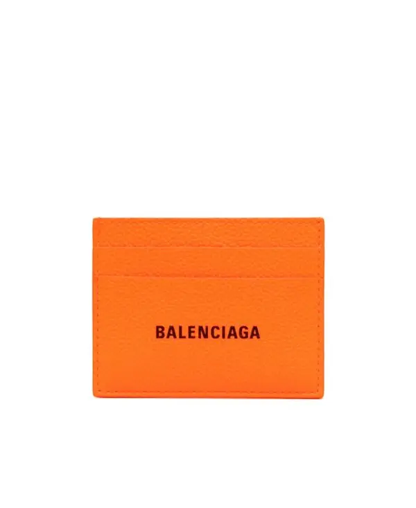 Balenciaga Portacarte Cash In Arancione Fluo - Orange