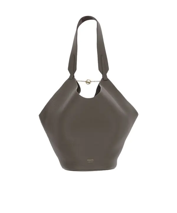 Khaite Logo Printed Chain Detailed Shoulder Bag - Brown