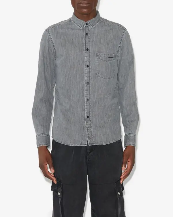 Isabel Marant Étoile Lako Embroidered-logo Denim Shirt
