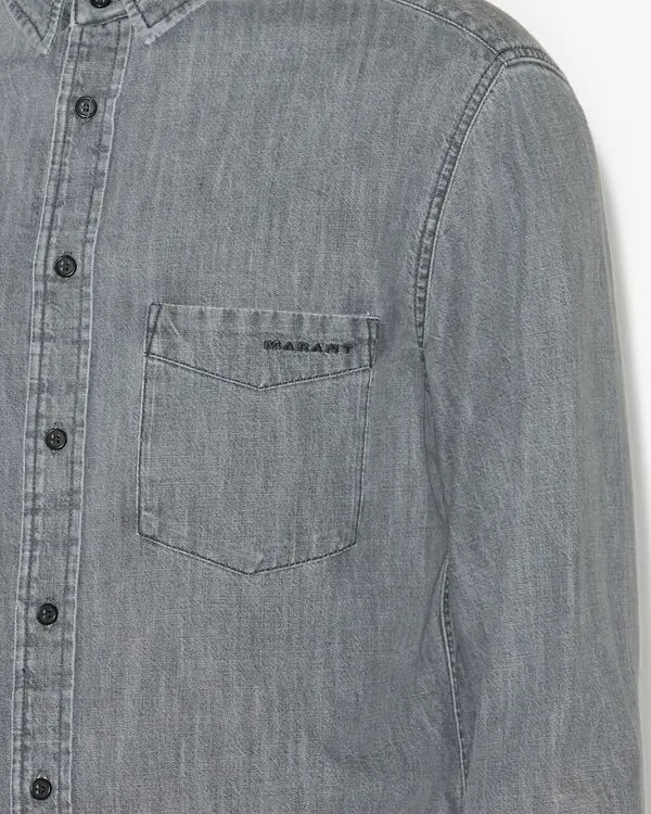 Isabel Marant Étoile Lako Embroidered-logo Denim Shirt