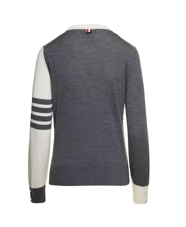 Thom Browne Rwb Striped Knitted Crewneck Jumper