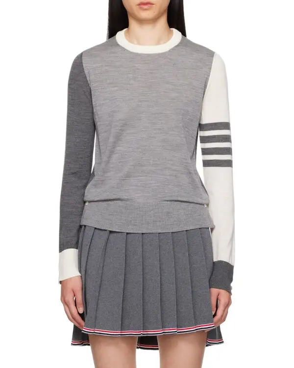 Thom Browne Rwb Striped Knitted Crewneck Jumper