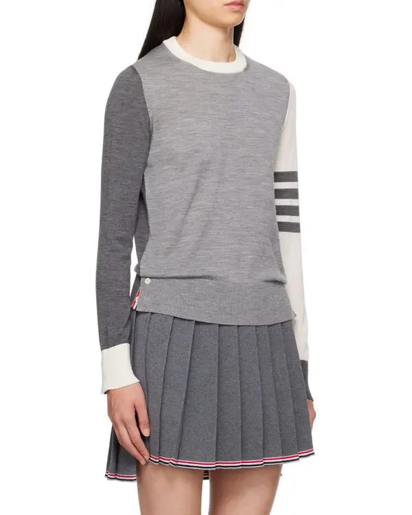 Thom Browne Rwb Striped Knitted Crewneck Jumper