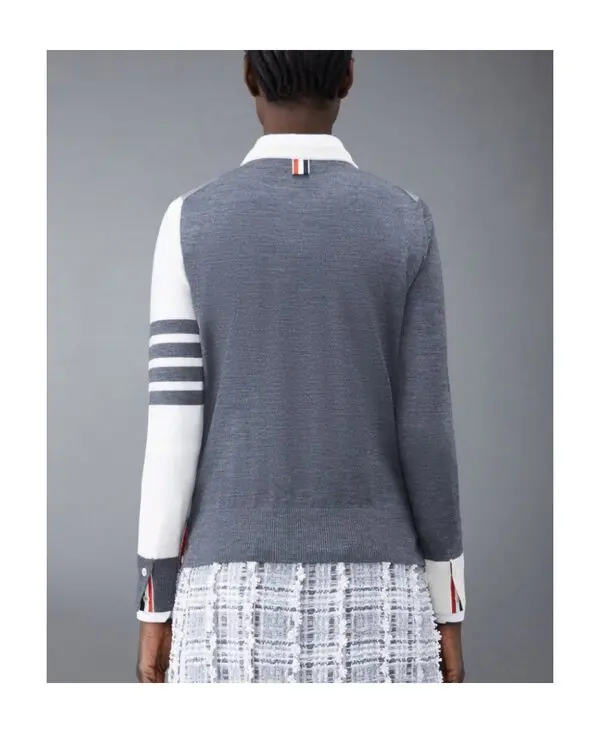 Thom Browne Rwb Striped Knitted Crewneck Jumper