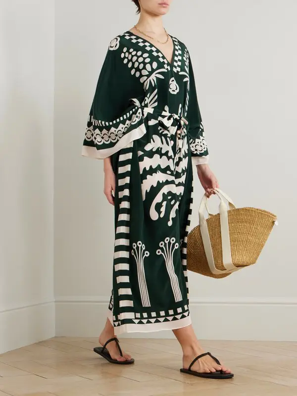 ERES Holi V-neck Printed Kaftan