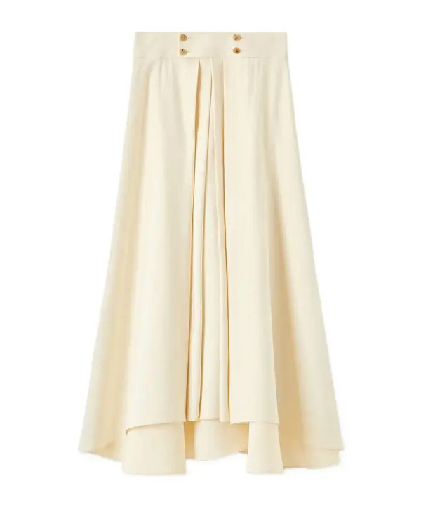 Loro Piana Petra High-rise Buttoned Asymmetrical Skirt - Nude