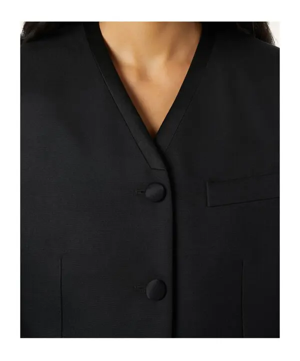 Loro Piana Lizzie Jacket With V-neck And Satin Inserts