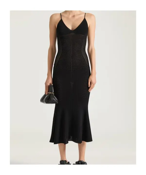 Givenchy Midi Dress In Openwork Knit