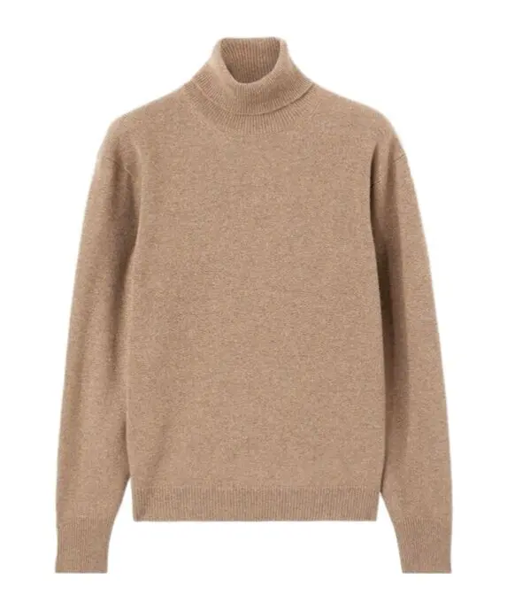 Loro Piana High Neck Cashmere Knitted Sweater - Nude