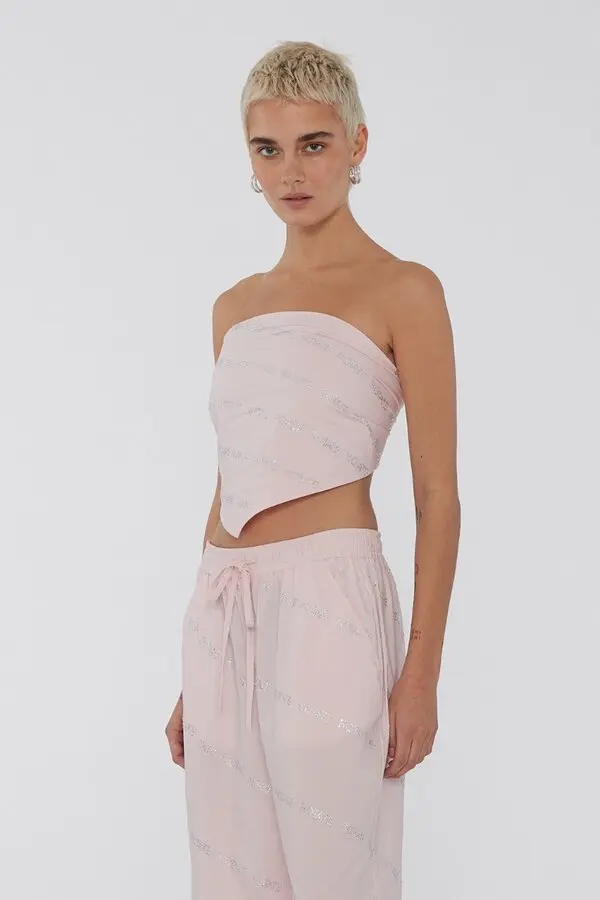 ROTATE BY BIRGER CHRISTENSEN Logo Embellished Bandana Top