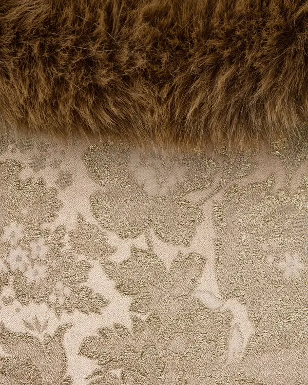 Saint Laurent Long-sleeved Dress With Faux Fur Collar