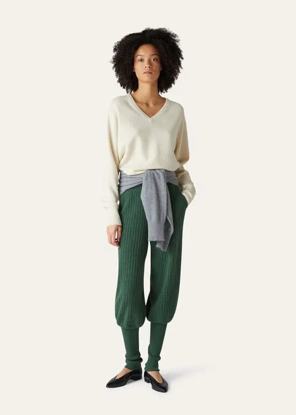 Loro Piana V-neck Cashmere Long-sleeved Sweater