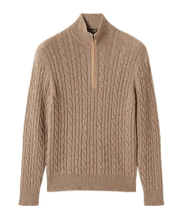 Loro Piana Treccia Jumper - Rustic Brown Mel