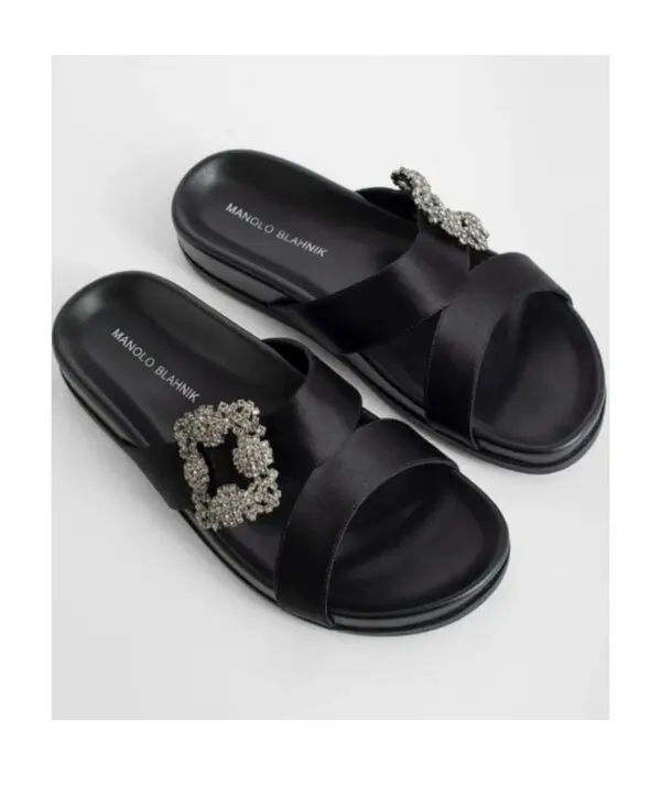 Manolo Blahnik Buckle Decorative Slippers