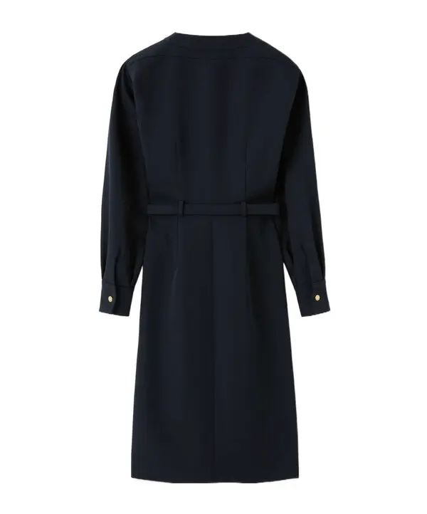 Loro Piana Bis Gladys Dress With V-neck And Belted Waist