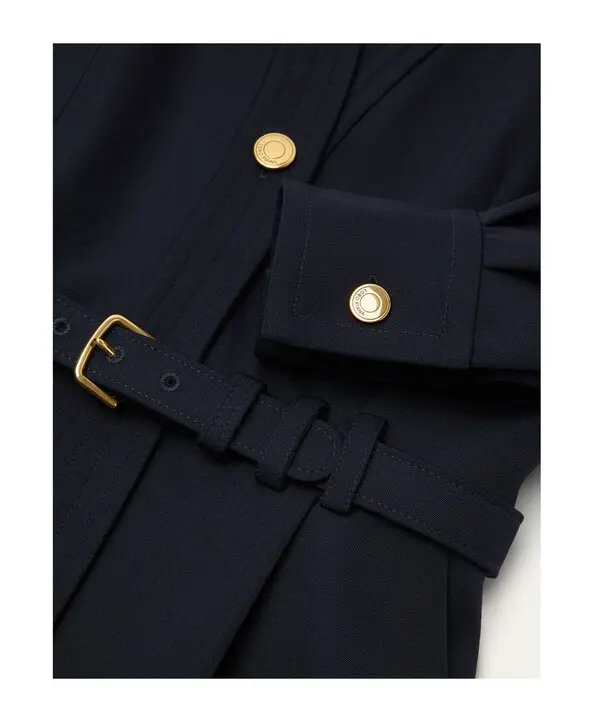 Loro Piana Bis Gladys Dress With V-neck And Belted Waist