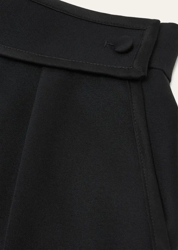 Loro Piana High-rise Straight Cut Trousers With Satin Trim