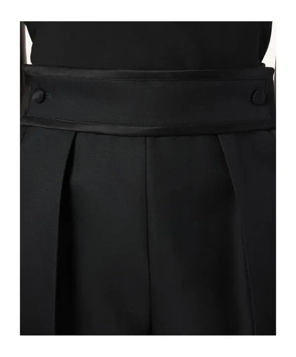 Loro Piana High-rise Straight Cut Trousers With Satin Trim
