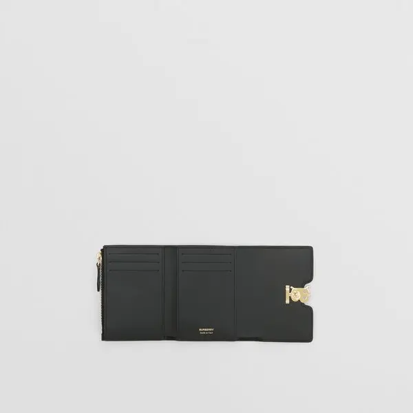Burberry Logo Plaque Trifold Wallet