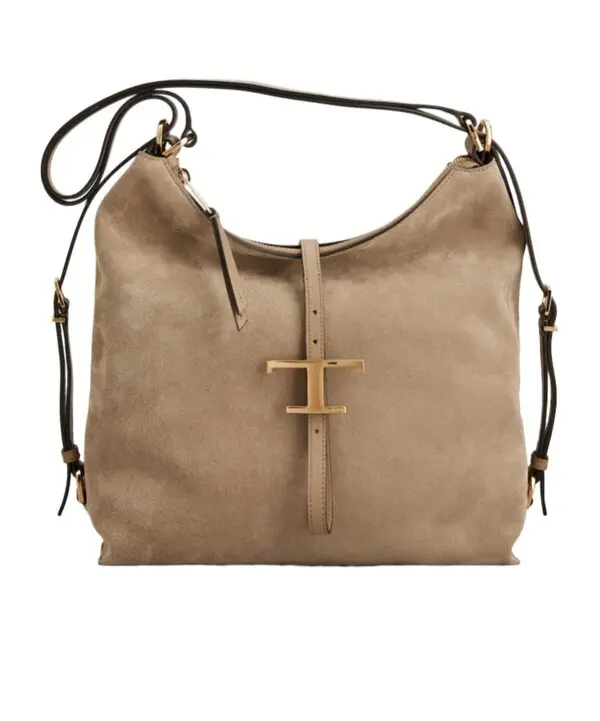 TOD'S T Timeless Small Shoulder Bag - Beige