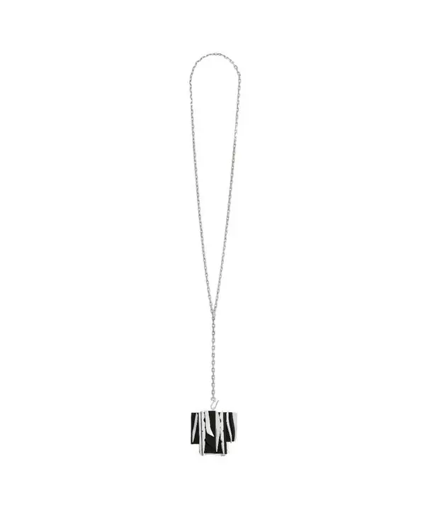 Celine Nevelson Project Necklace Sterling Silver And Oak Wood - White