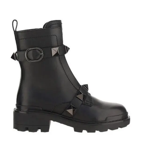 Valentino Garavani Rockstud Combat Boots - Black