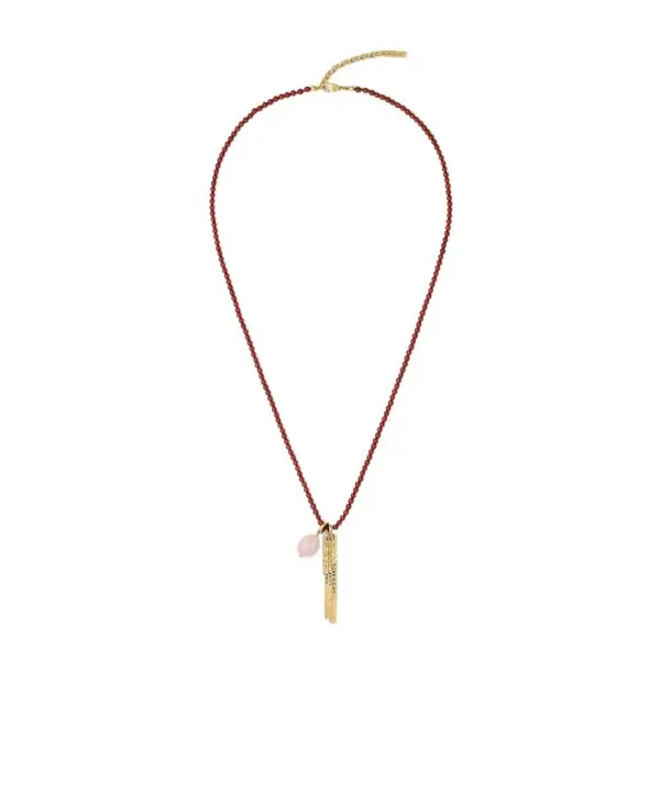 Givenchy Tape Long Necklace In Agate, Metal And Quartz