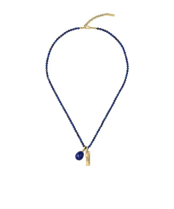 Givenchy Tape Necklace In Lapis Lazuli, Metal And Resin - Blue/gold
