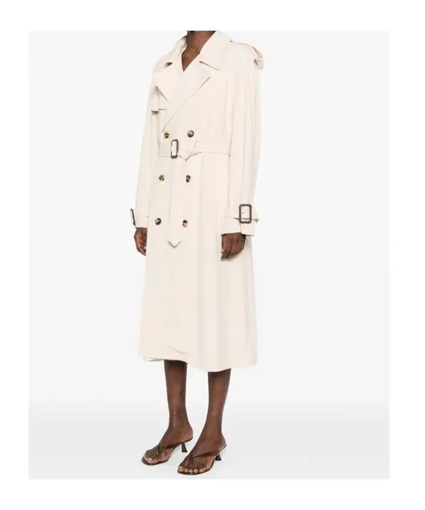 Wardrobe.NYC Buttoned Belted Trench Coat