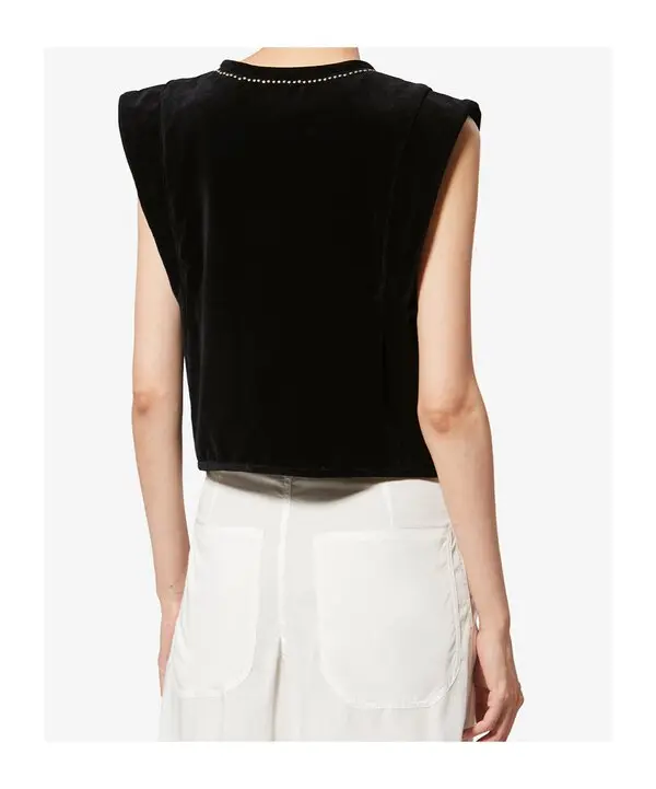 Isabel Marant Étoile Poppy Studded Velvet Vest