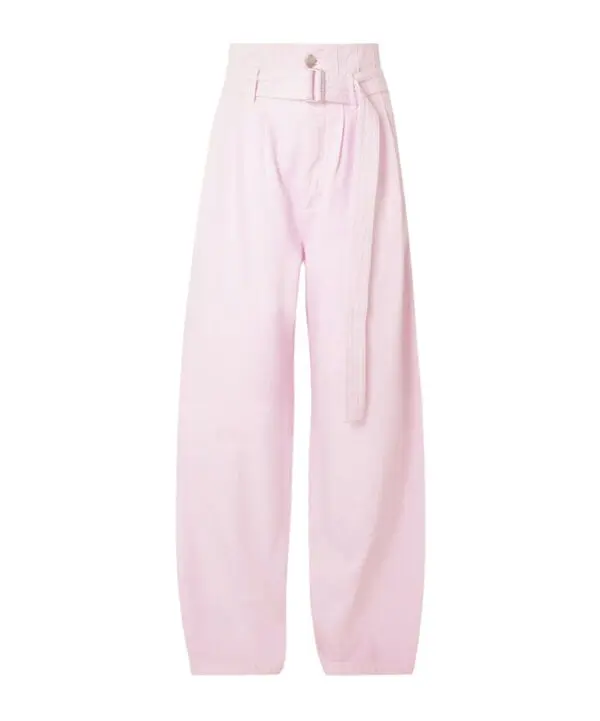 AGOLDE Maria Mcmanus High-waisted Belted Wide-leg Jeans - Pink