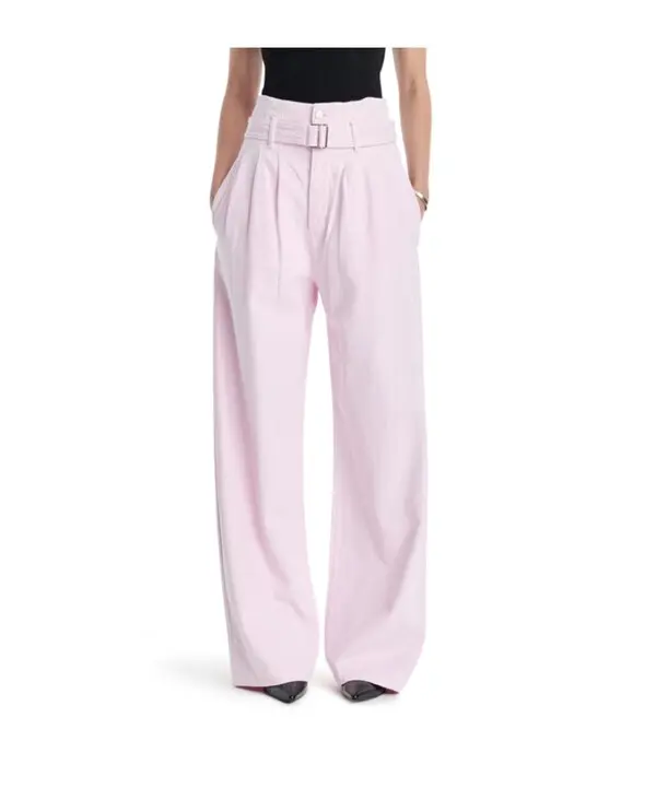 AGOLDE Maria Mcmanus High-waisted Belted Wide-leg Jeans - Pink