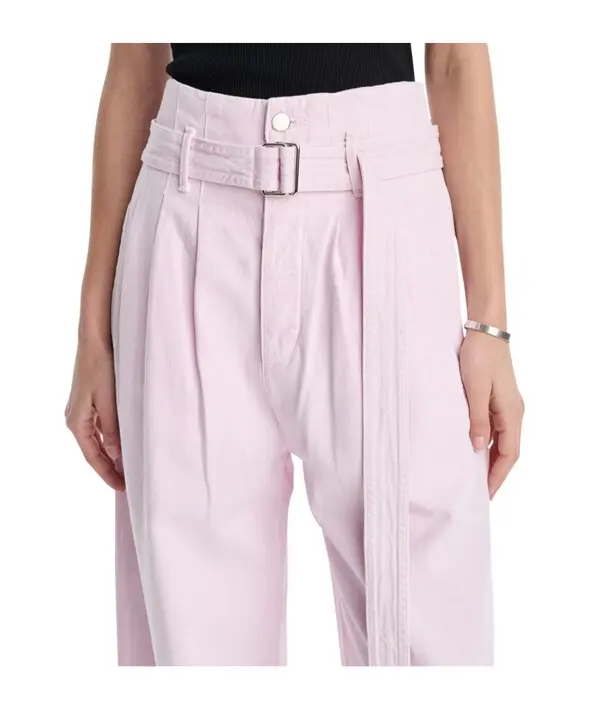 AGOLDE Maria Mcmanus High-waisted Belted Wide-leg Jeans - Pink