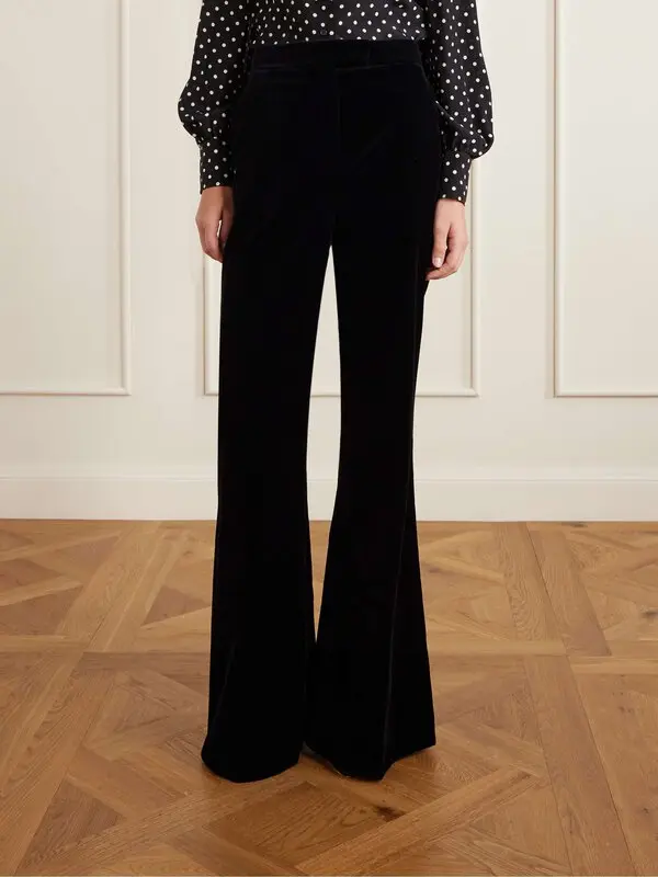 Valentino Garavani Flare Leg Velvet Pants