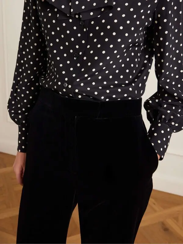 Valentino Garavani Flare Leg Velvet Pants