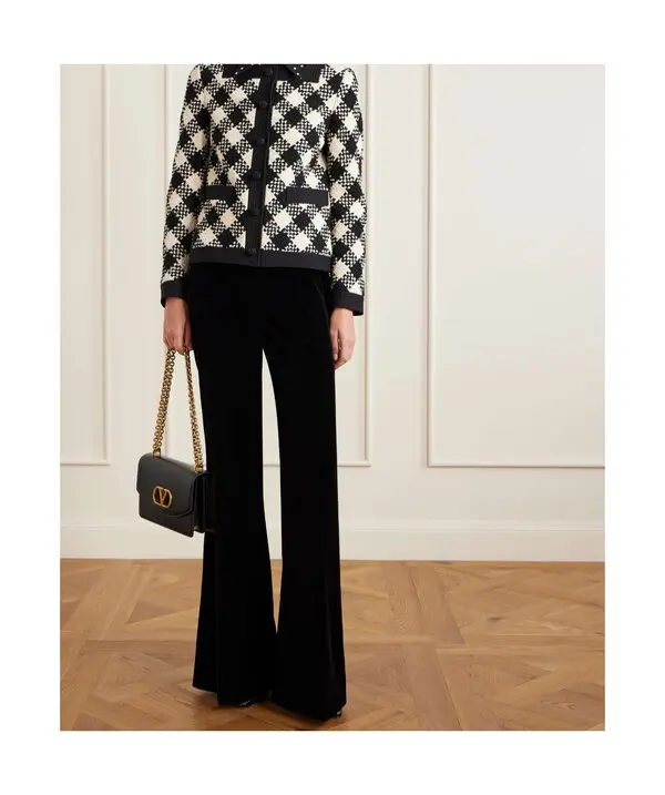 Valentino Garavani Flare Leg Velvet Pants