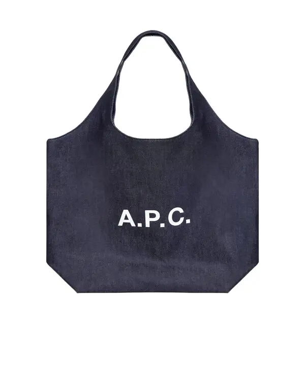 A.p.c. Logo Printed Large Tote Bag - Indigo
