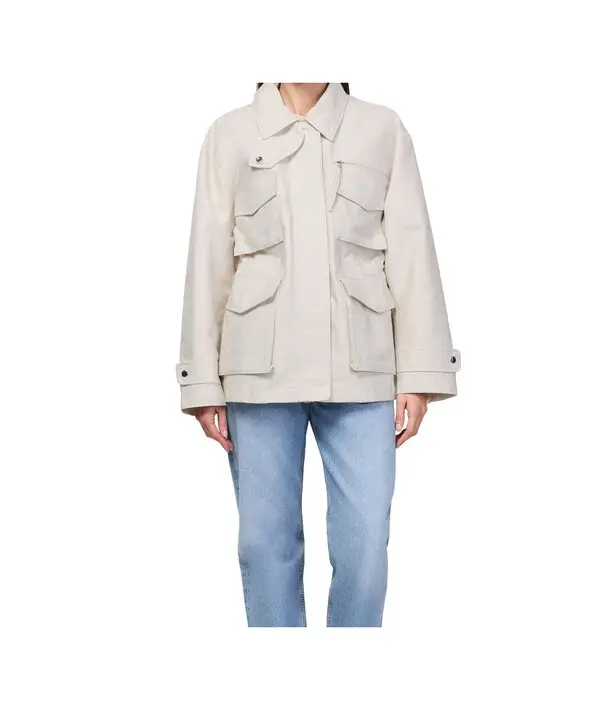 AGOLDE Long Sleeve Casual Jacket With Concealed Zipper And Flap Pockets