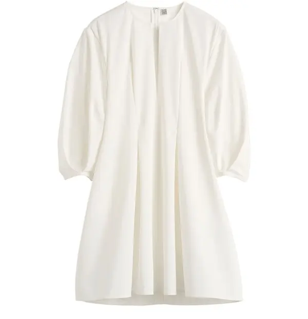 TOTEME Cotton Dress With Puff Sleeves - White