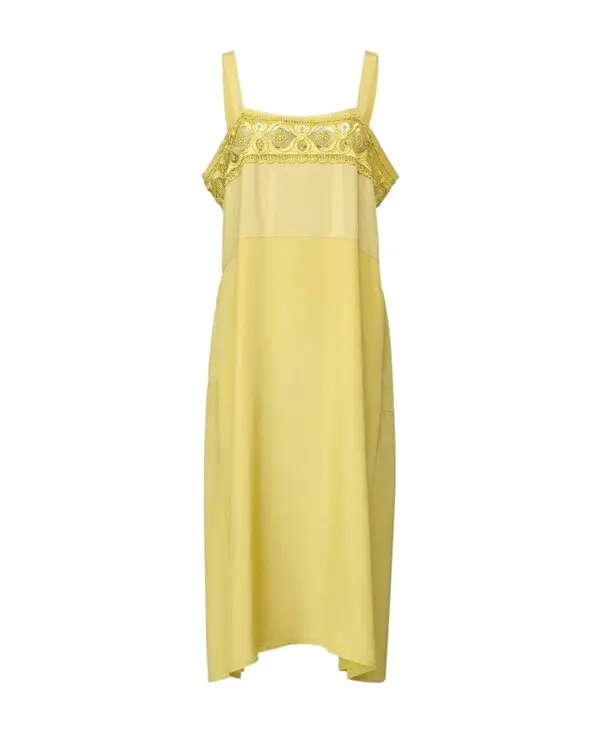 MAISON MARGIELA Lace Trim Midi Dress - Yellow