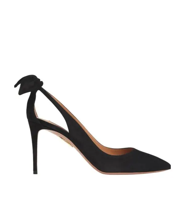 AQUAZZURA 85 Bow High Heels - Black