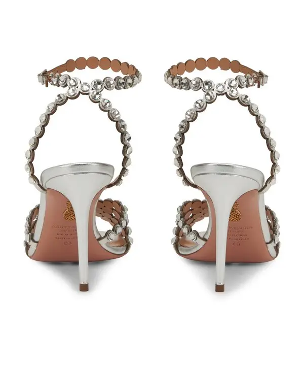 AQUAZZURA Tequila 85 Crystal Embellished Sandals