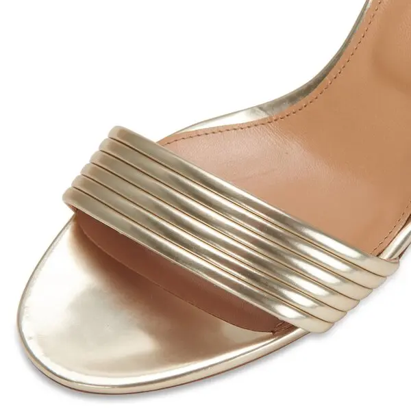 AQUAZZURA Sundance 50 Metallic Block Heel Sandals