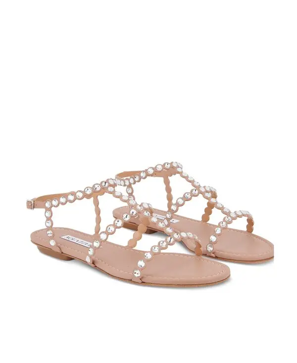 AQUAZZURA Logo Flat Sandals