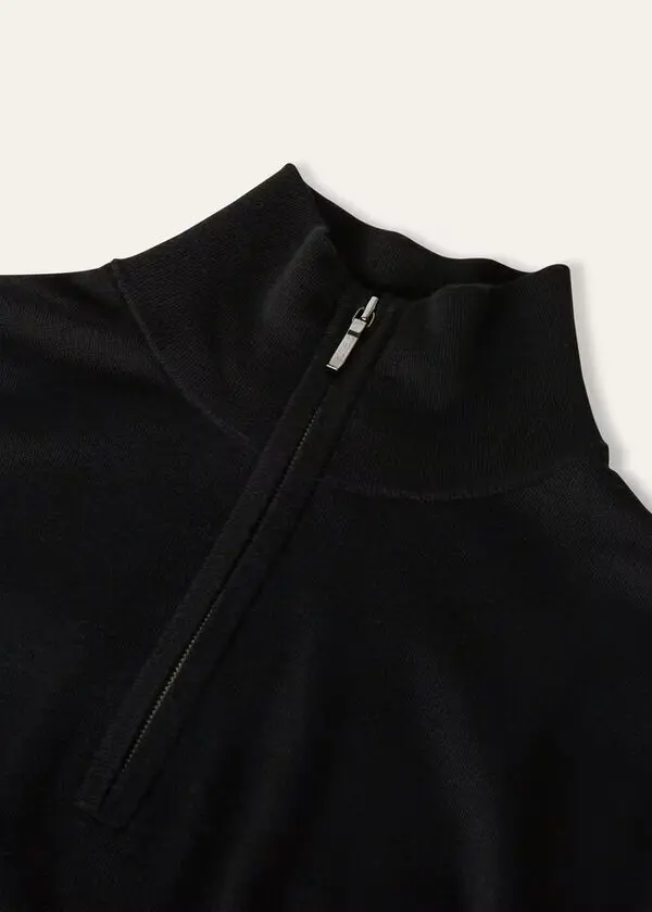 Loro Piana Freshly Cut Wool Semi-zipper Sweater