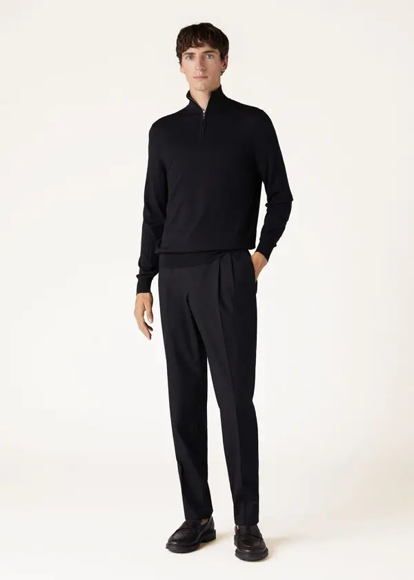 Loro Piana Freshly Cut Wool Semi-zipper Sweater