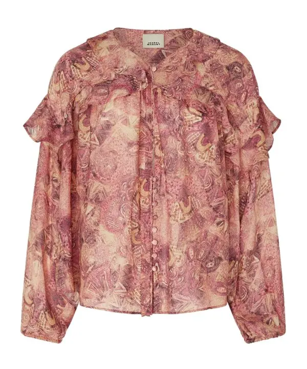 Isabel Marant Étoile Printed Blouse With Ruffle Detail