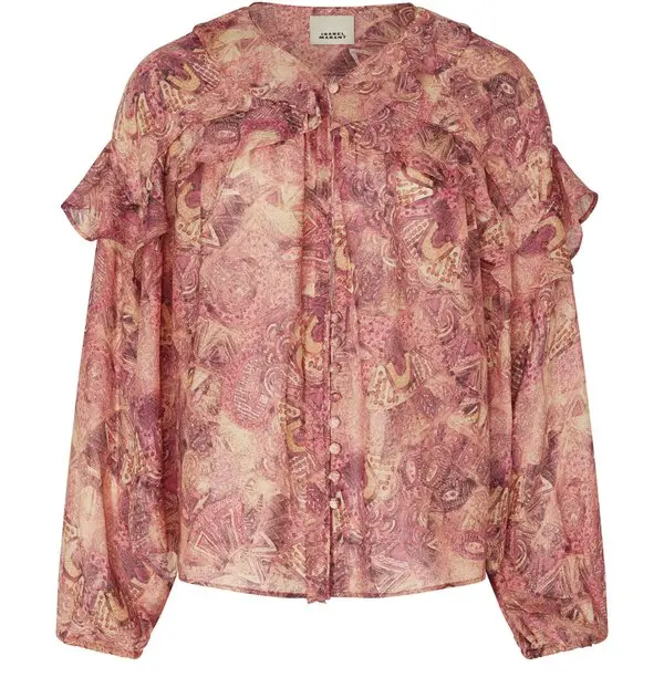 Isabel Marant Étoile Printed Blouse With Ruffle Detail